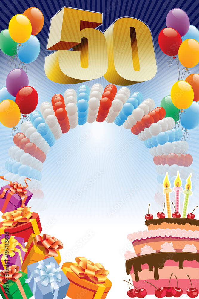 Fiftieth birthday poster Stock Vector | Adobe Stock
