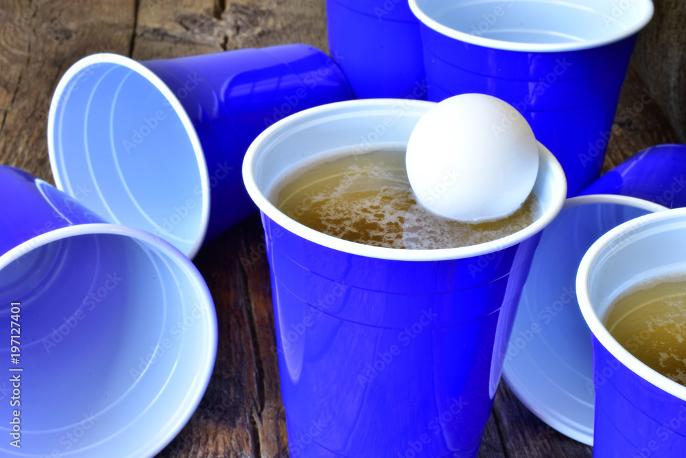 Blue Plastic Drinking Cups Stock Photo | Adobe Stock