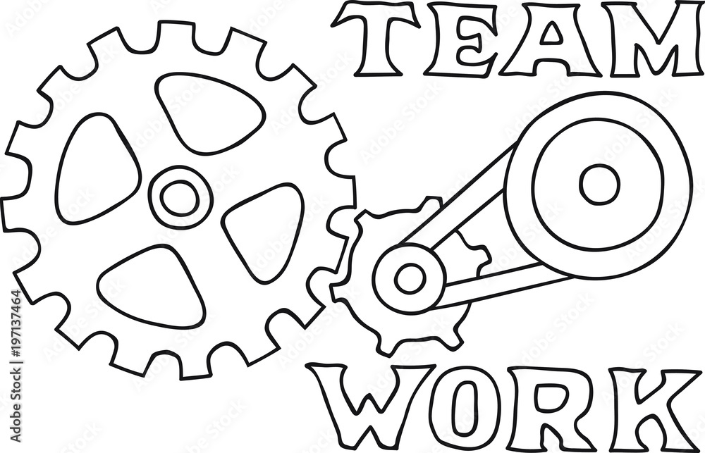 Hand Drawn Doodle Sketch Line Art Vector Illustration of Gear Wheel ...
