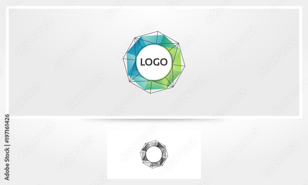 Polygon Badge Logo Stock Vector | Adobe Stock