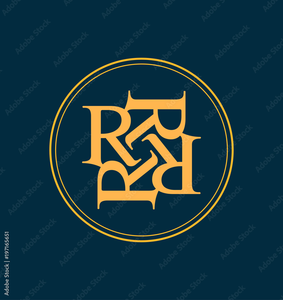 classic and retro symmetrical style initial monogram logo Stock Vector ...