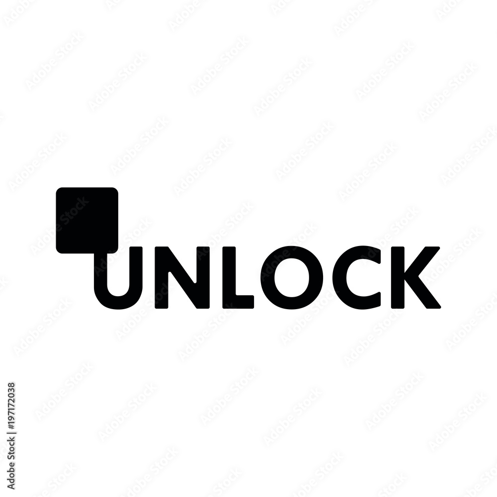 Unlock logo vector design. Stock Vector | Adobe Stock