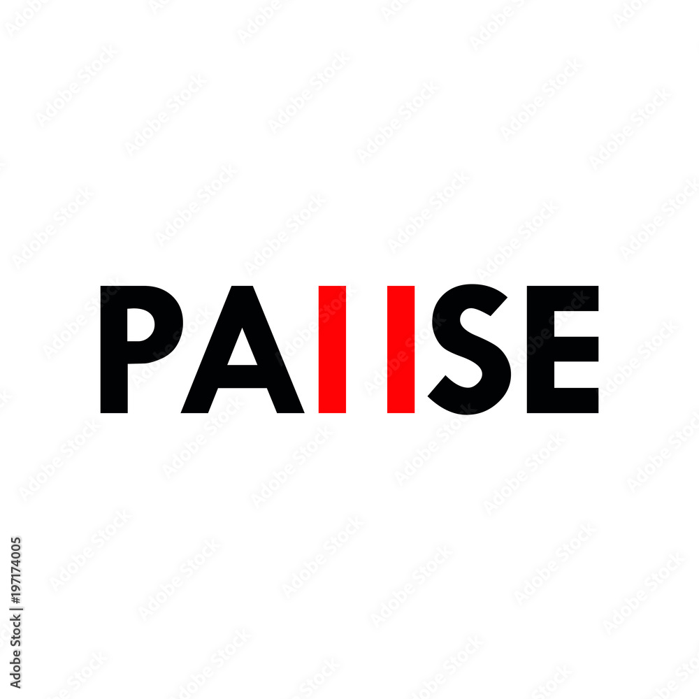Pause logo vector design. Stock Vector | Adobe Stock