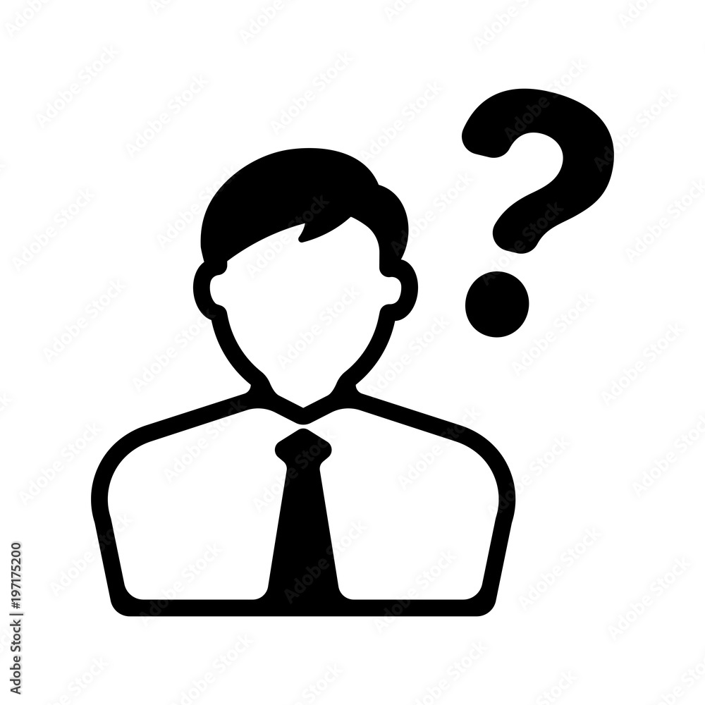 business man with question mark icon Stock Vector | Adobe Stock