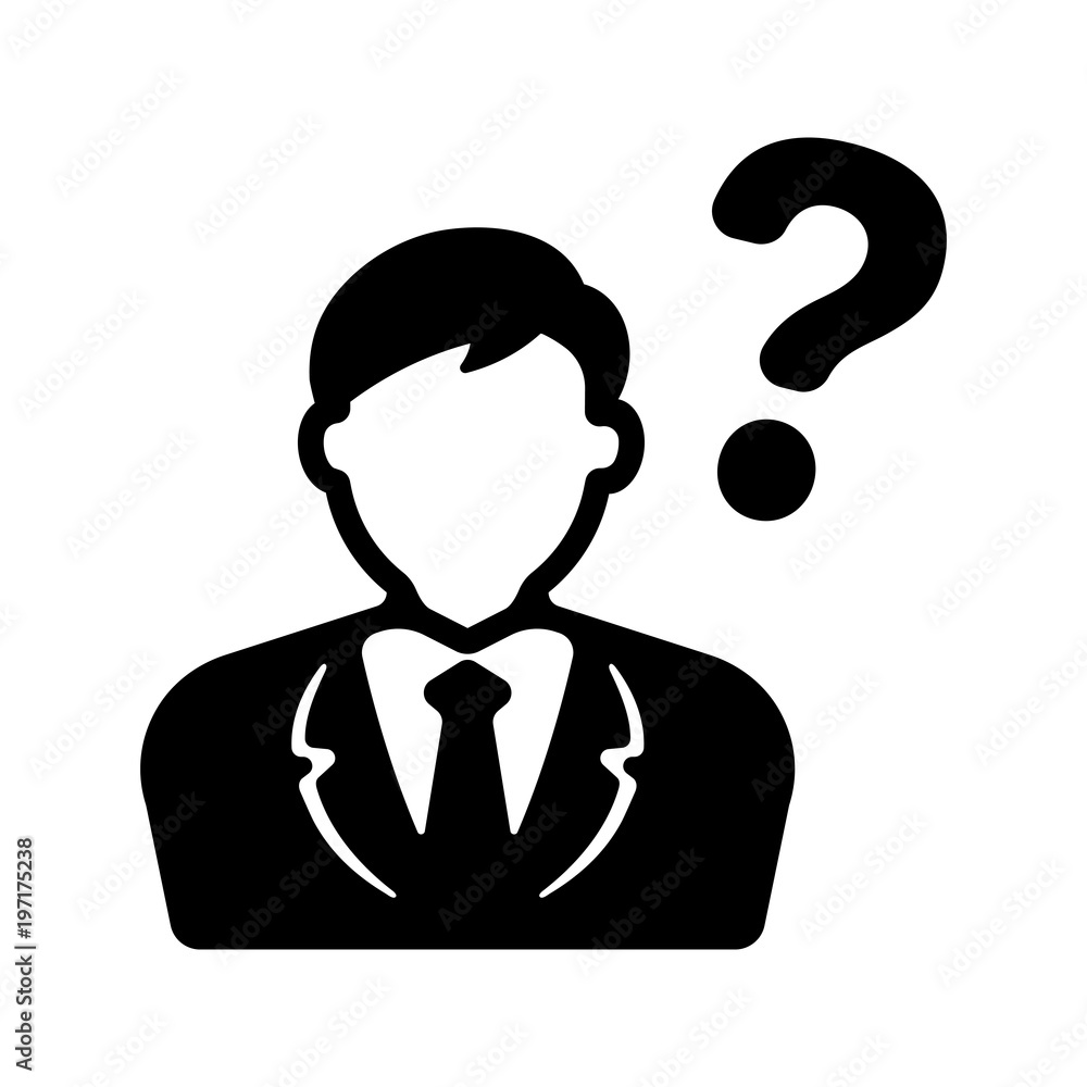 business man with question mark icon Stock Vector | Adobe Stock