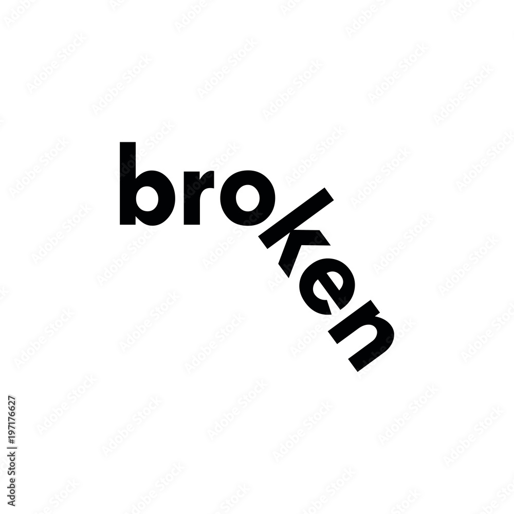 Broken logo vector design Stock Vector | Adobe Stock
