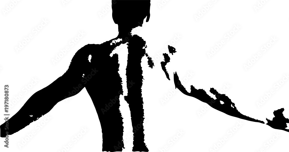 Vector illustration of the back of a young man flexing his muscles ...