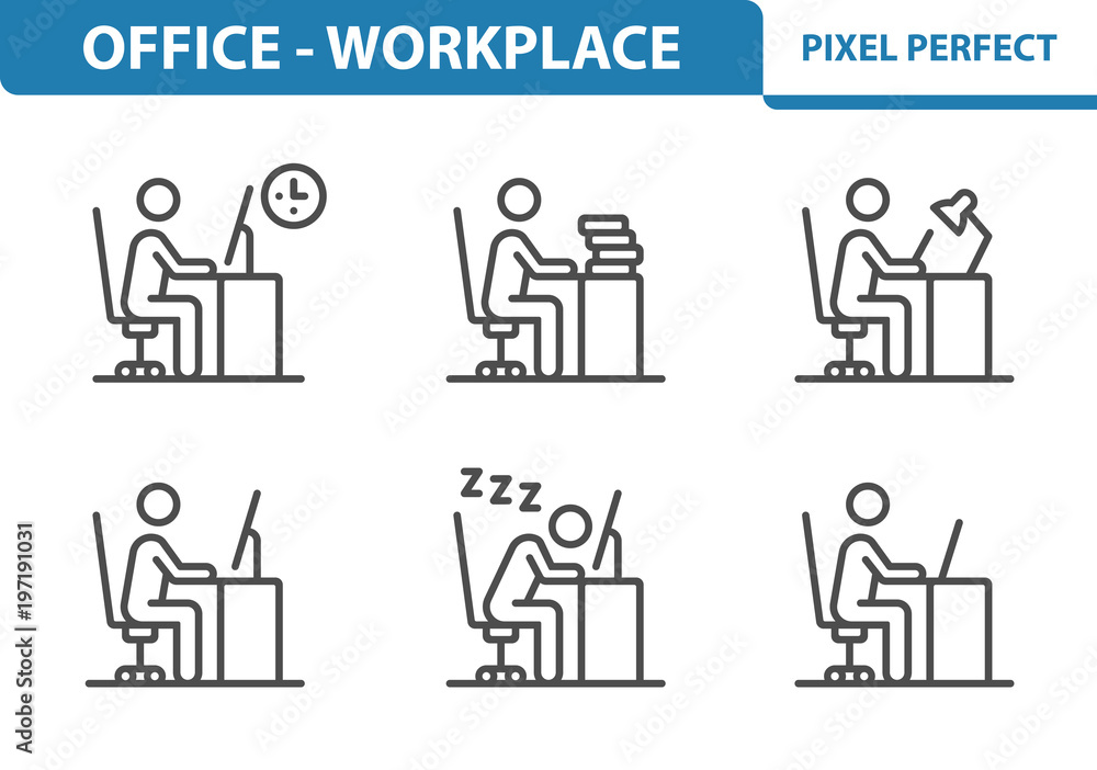 Office and Workplace Icons. Professional, pixel perfect icons depicting ...