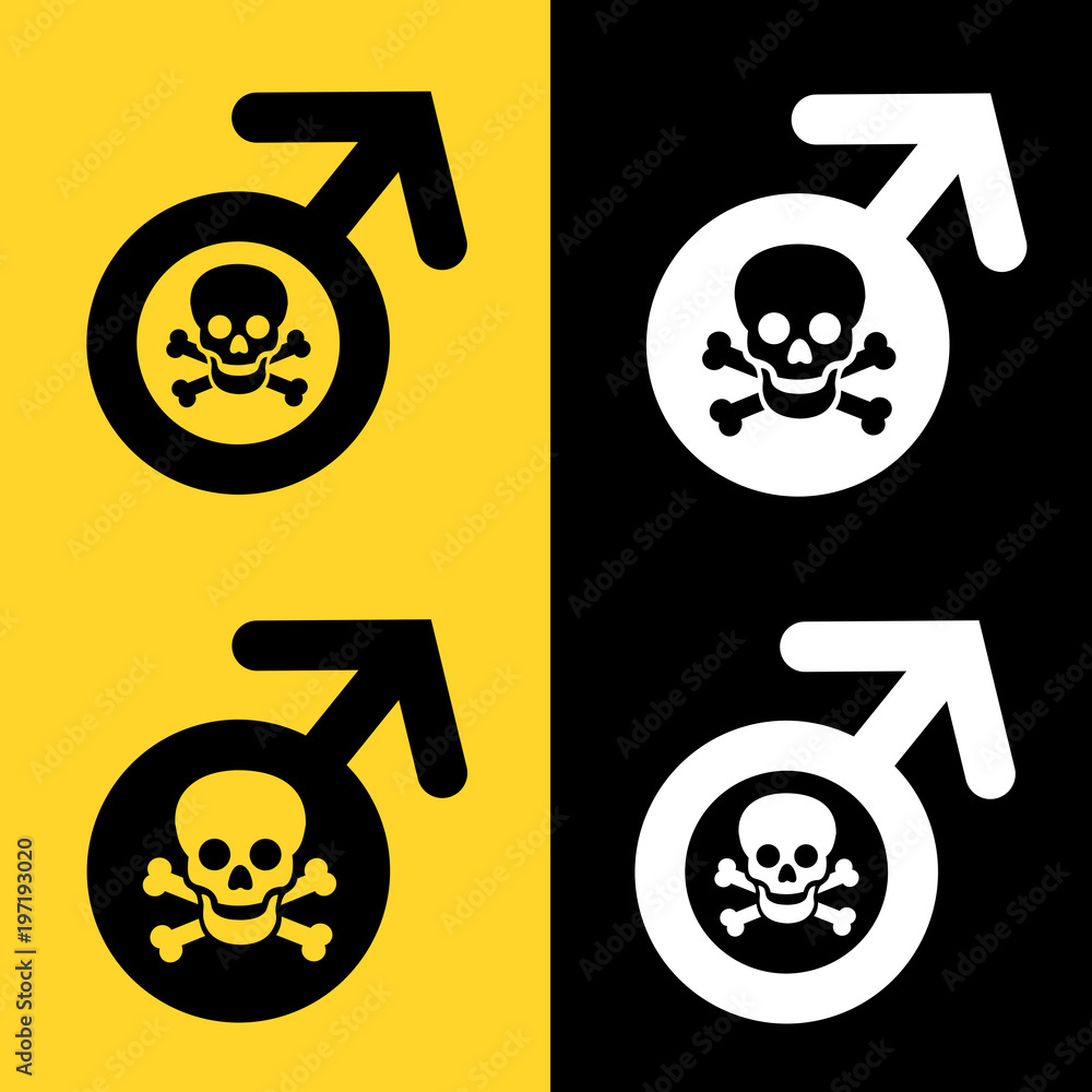 Toxic masculinity / Death of manhood and male sex. Danger of aggressive ...