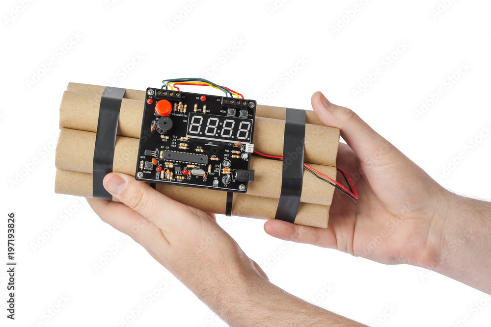 Hand with dynamite stick Stock Photo | Adobe Stock