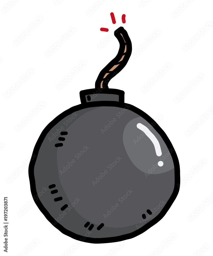 bomb / cartoon vector and illustration, hand drawn style, isolated on ...