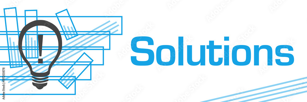 Solutions Blue Strokes Symbol Horizontal Stock Illustration | Adobe Stock