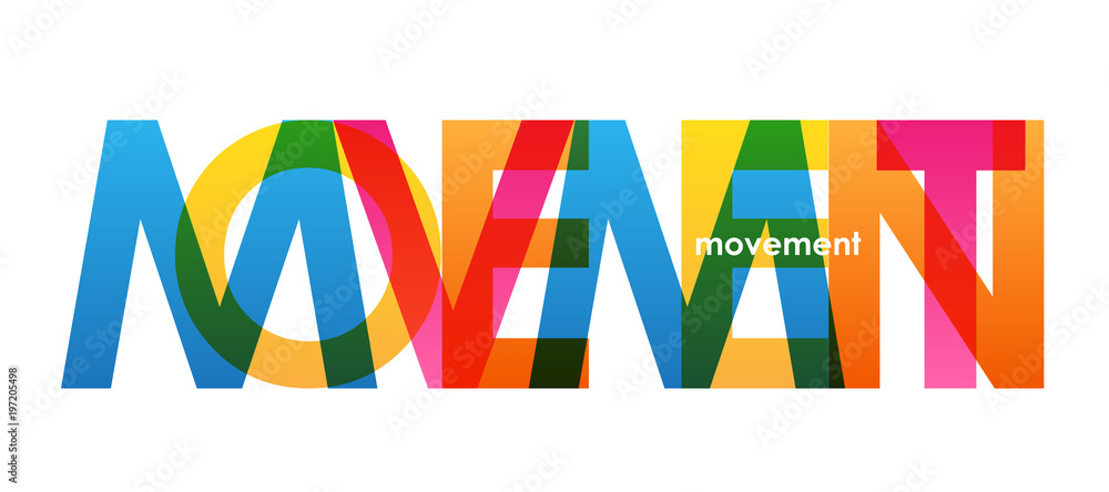MOVEMENT Colorful Letters Icon Stock Vector | Adobe Stock