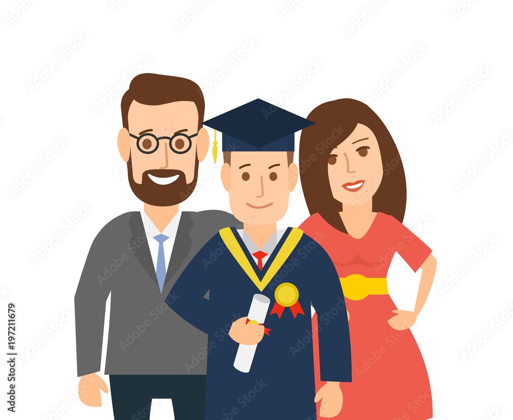 Graduation Students With Parents