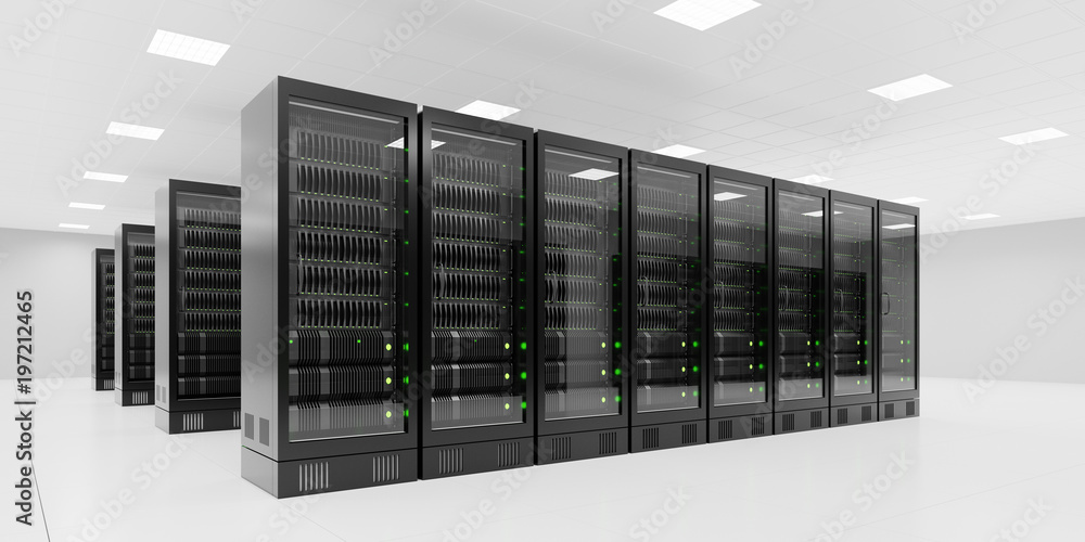 Dark servers in data center Stock Illustration | Adobe Stock