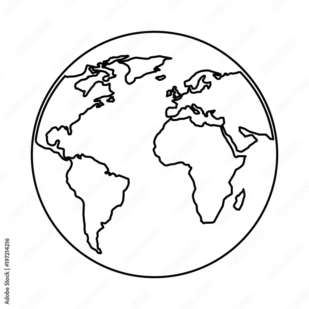 Planet Earth Outline Map