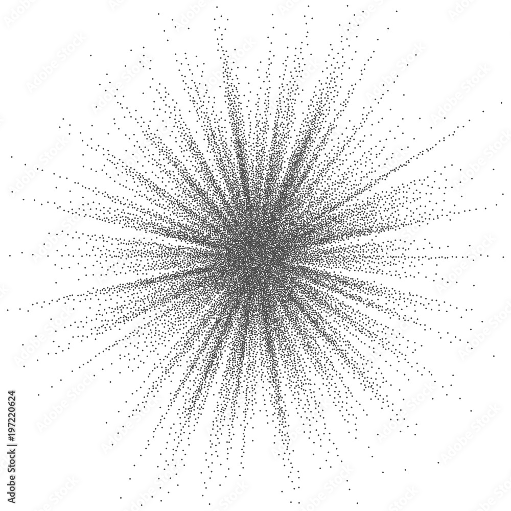 Blast Action Background Vector. Dynamic Particles. Halftone Background ...