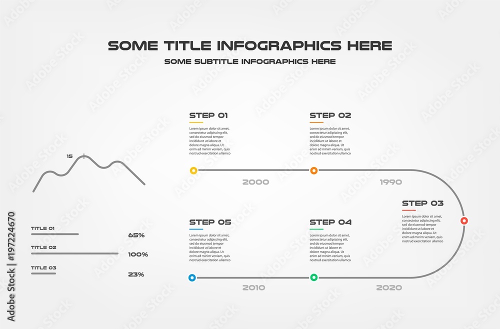 Snake timeline steps infographics - can illustrate a strategy, workflow ...