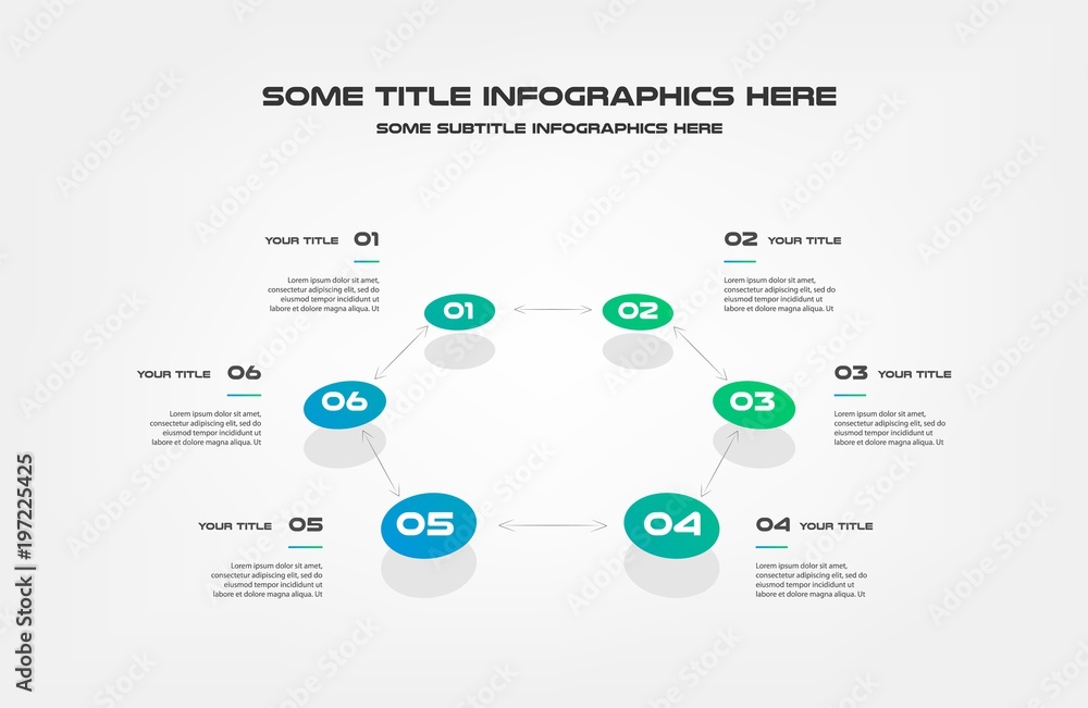Chart of percentage infographics. Element of graph, diagram with 6 ...