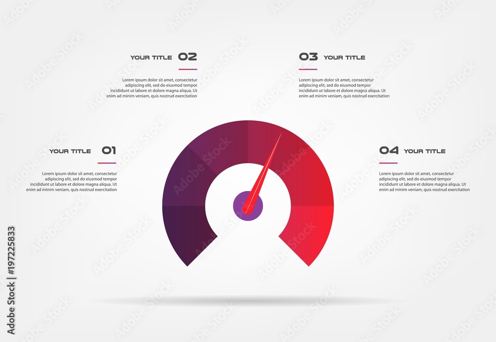 Speedometer infographics with circle. Element of chart, graph, diagram ...