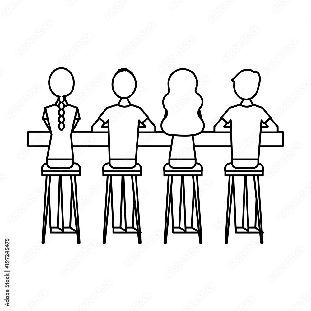 People Outline Sitting