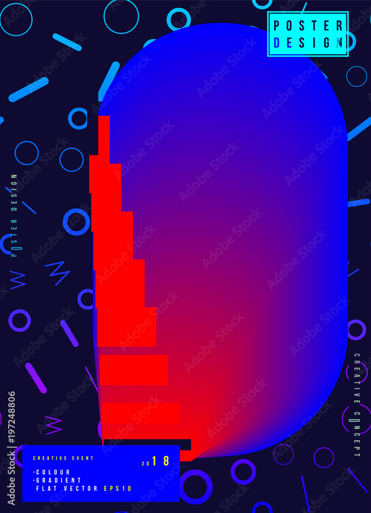 Abstract creative design poster for art event with colour background ...