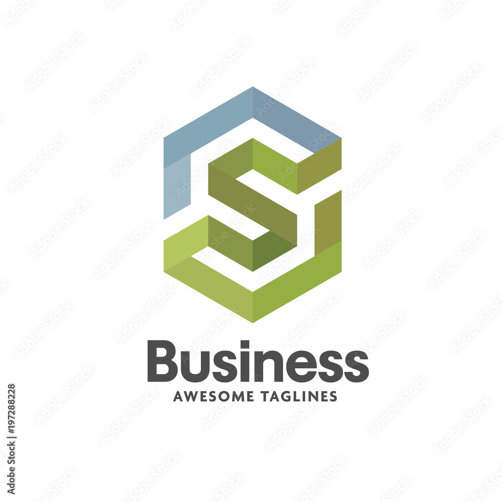 letter S geometric logo vector, creative modern and simple letter S ...