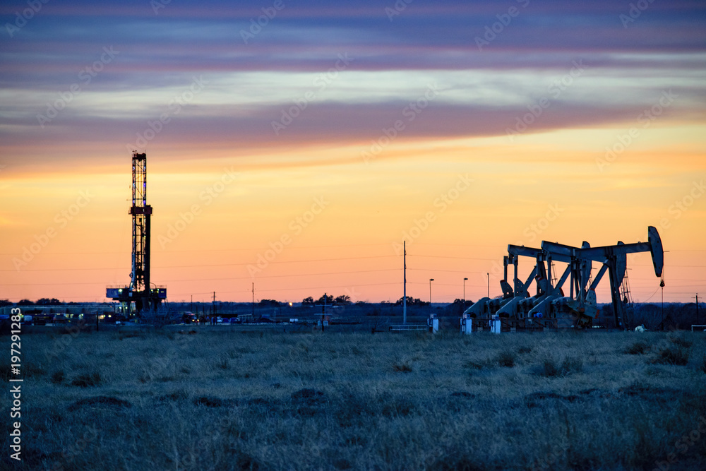 Shale Oil Rig and Pumpjack Stock Photo | Adobe Stock