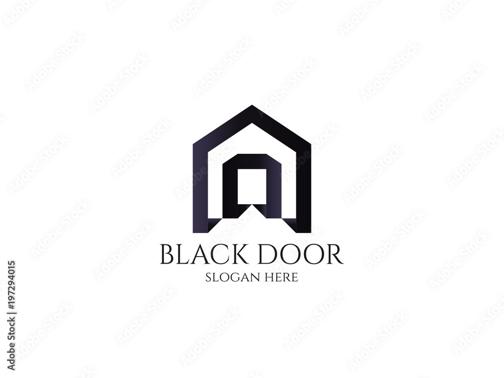 door logo for home or real estate. letter A or D. entrance, gate ...
