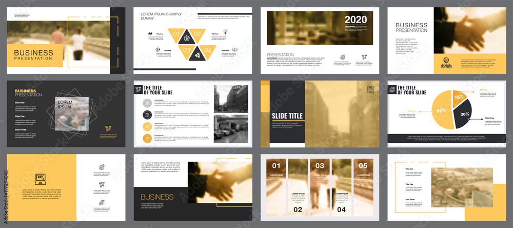 Consulting Charts Slide Templates Set Stock Vector | Adobe Stock