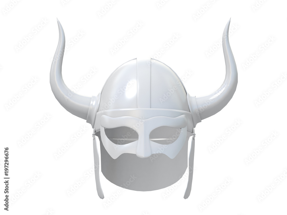 old metal viking helmet front or side view isolated on a white ...