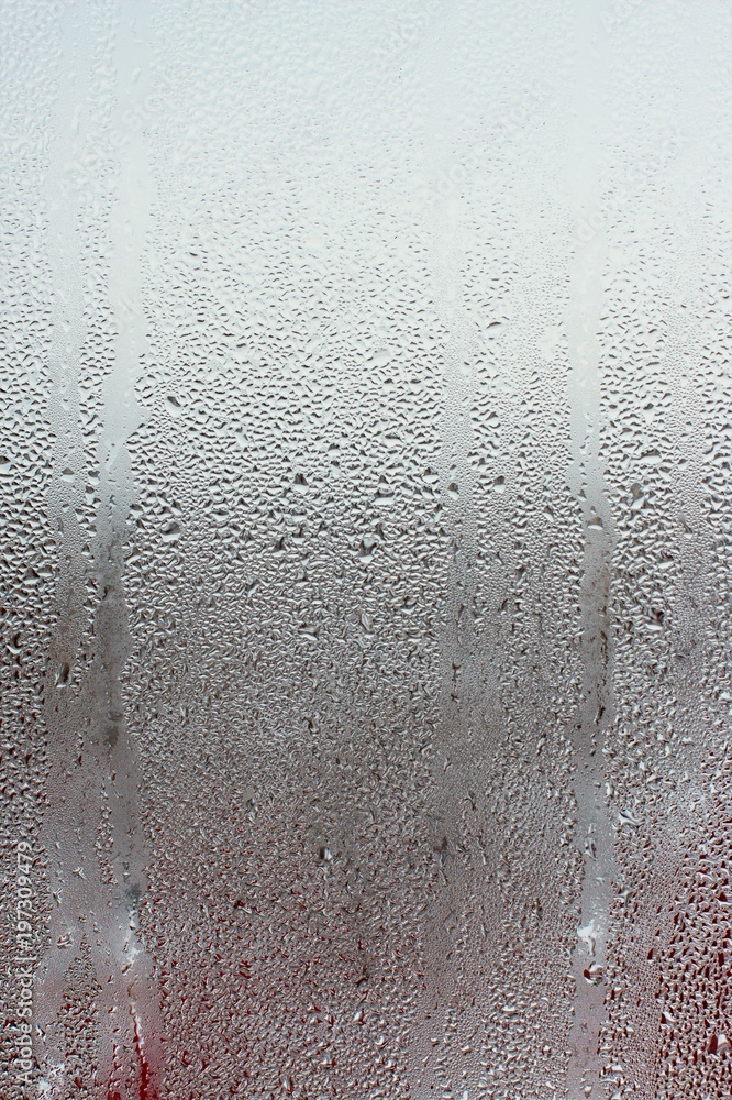 Water droplets condensation background of dew on glass window, humidity ...