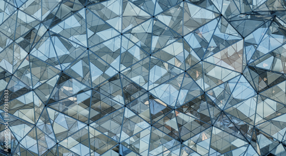 Triangular glass polygonal shape 3D rendering Stock Illustration ...