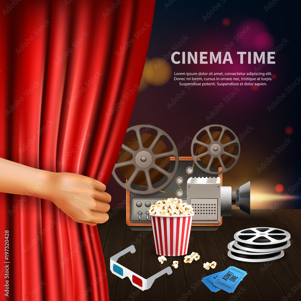 Cinema Realistic Background Stock Vector | Adobe Stock
