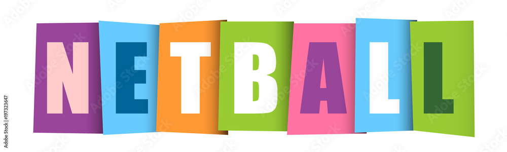 NETBALL COLOURFUL LETTERS ICON Stock Vector | Adobe Stock
