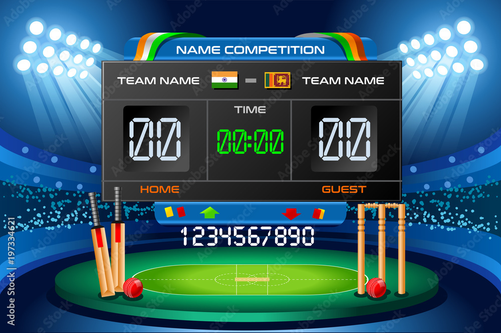 Cricket scoreboard vector background Stock Vector | Adobe Stock