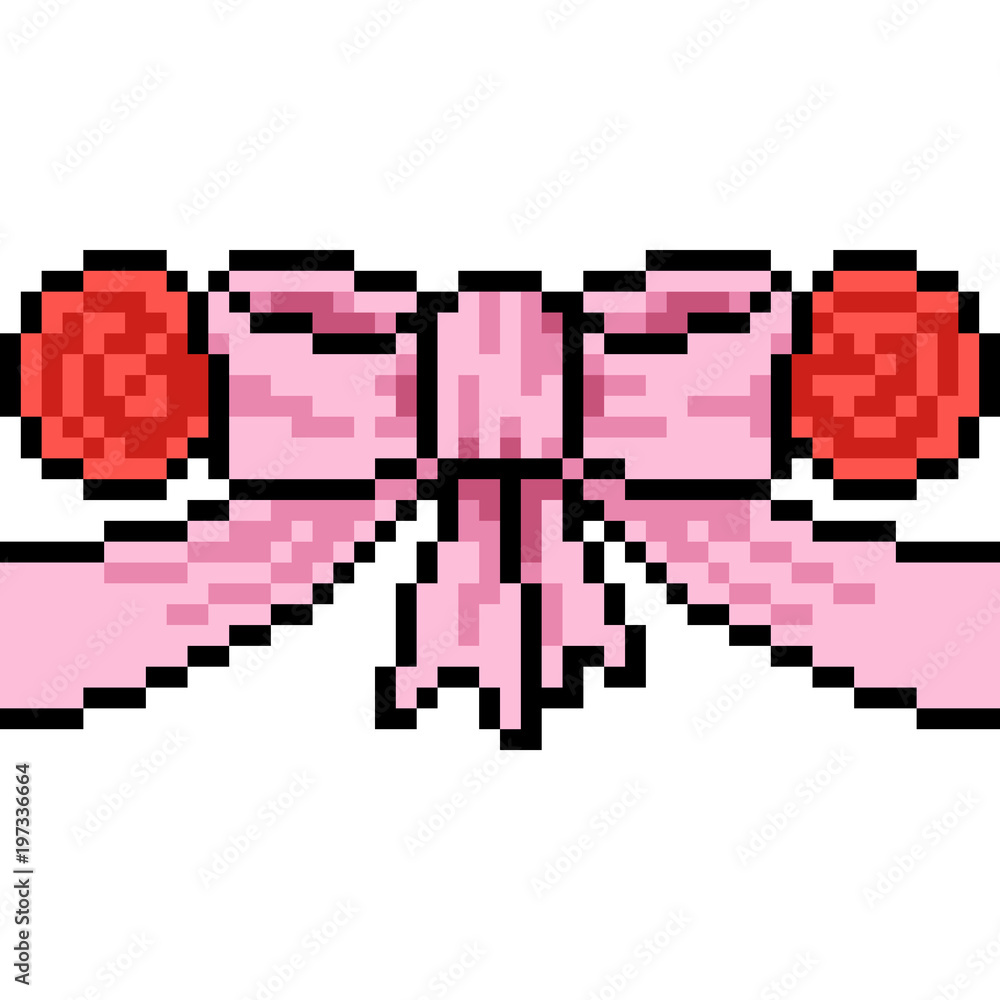 vector pixel art ribbon Stock Vector | Adobe Stock