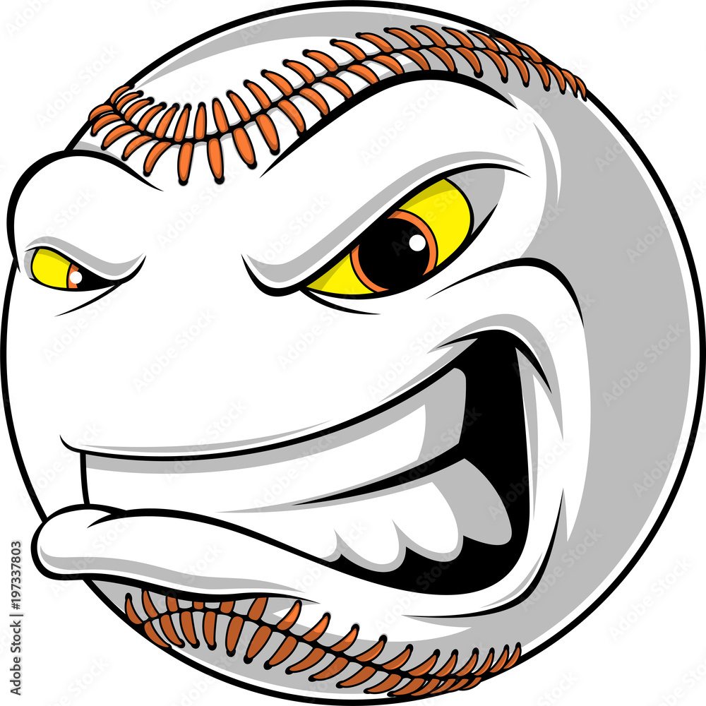 Angry ball for baseball Stock Vector | Adobe Stock
