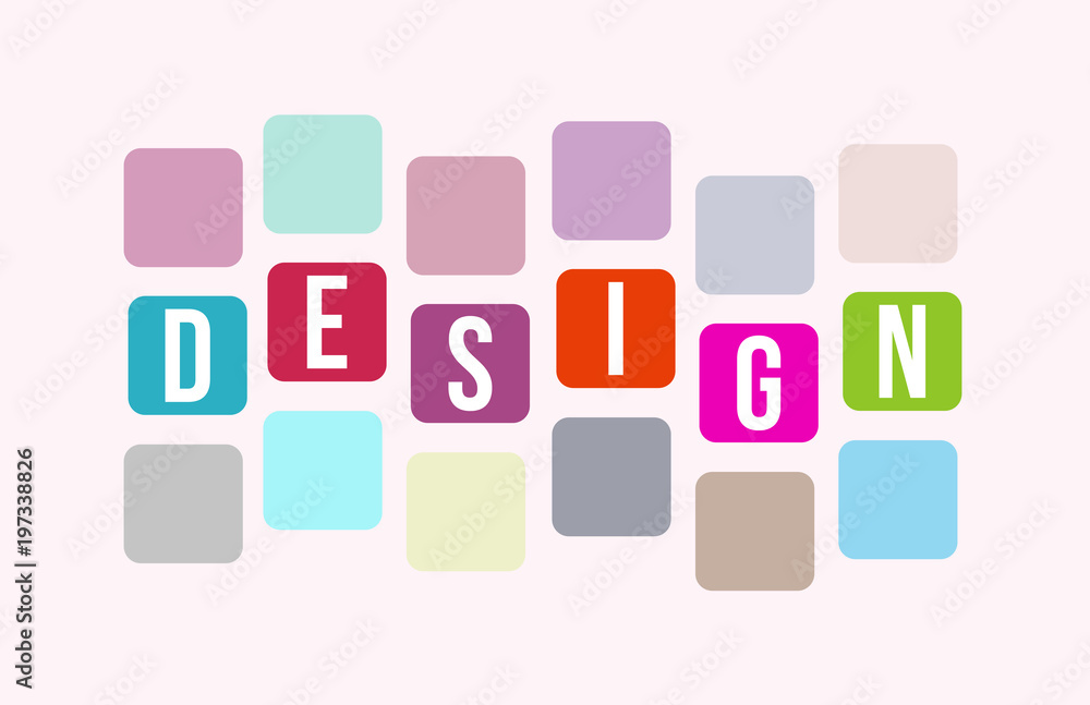 DESIGN Colorful Vector Letter Alphabet Illustration Square Layout Stock ...