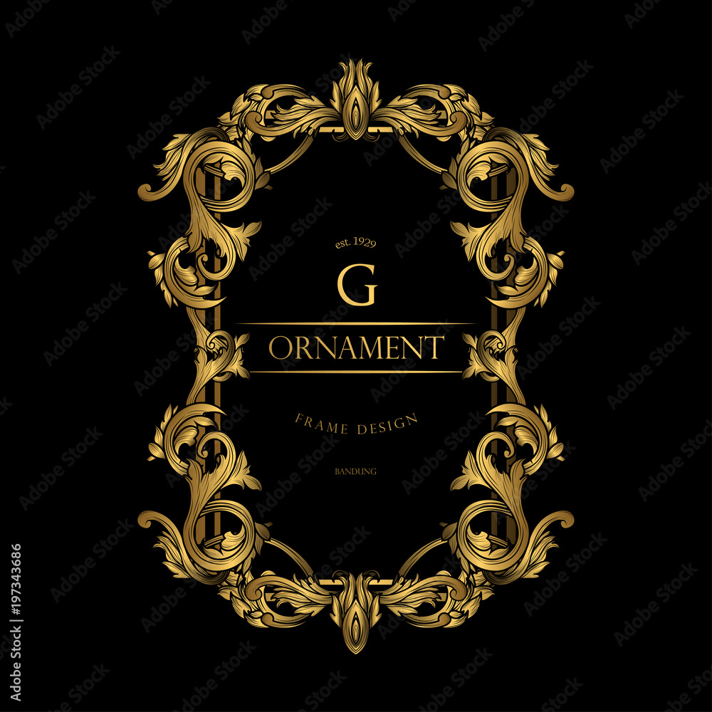 Luxury Frame with Gold Ornament Stock Vector | Adobe Stock