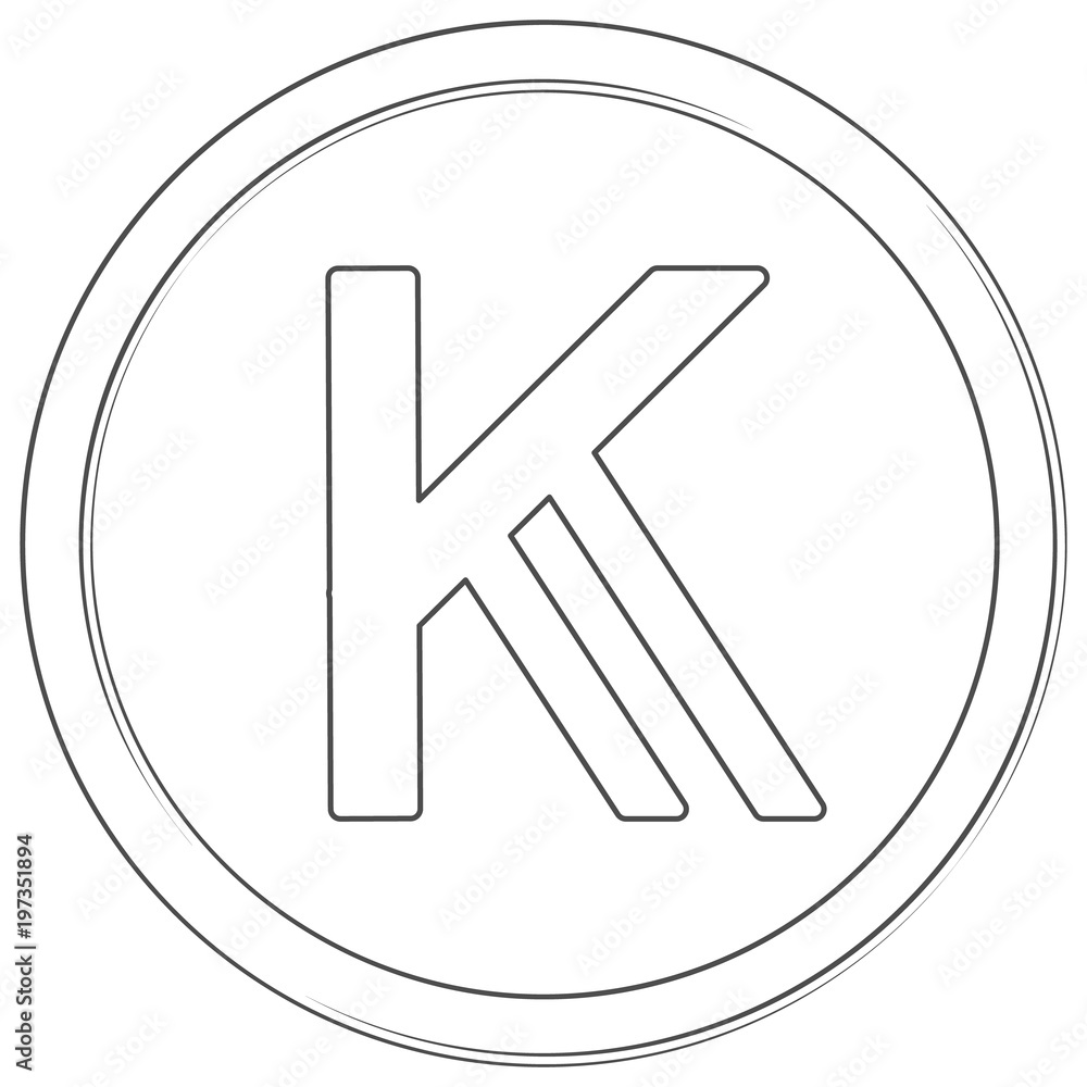 Vector shilling kenyan sign. Lineart icon. Thin line illustration on ...