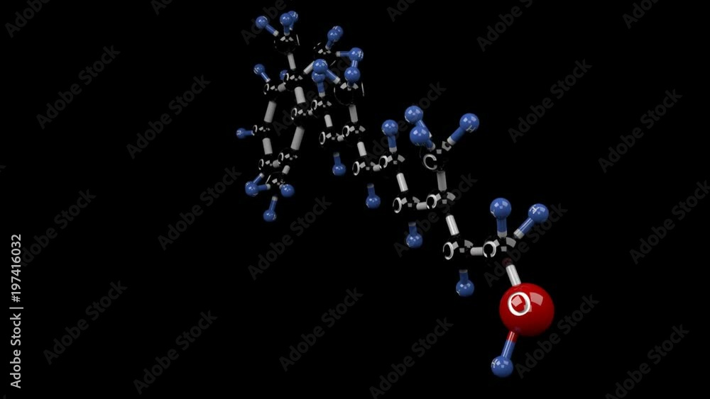 Vitamin A molecule. Molecular structure of retinol, produced from ...