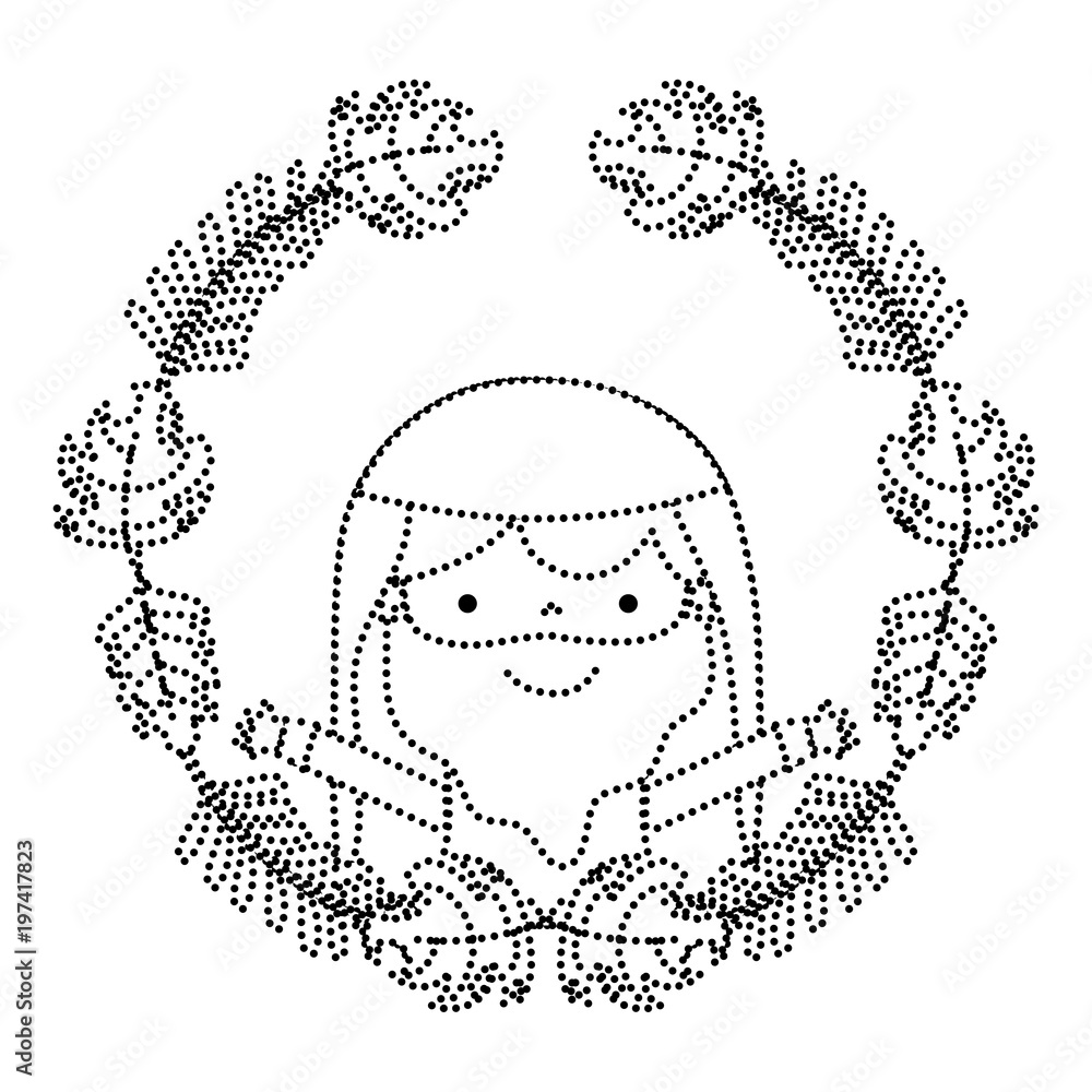 dotted shape jesus christ with palms leaves branches Stock Vector ...