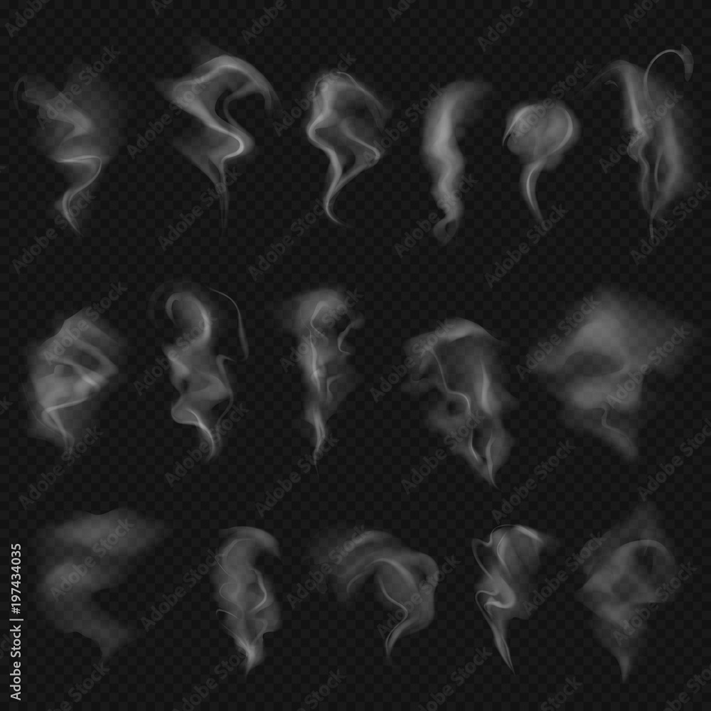 Set, collection, layouts, templates, realistic smoke, couple, against ...