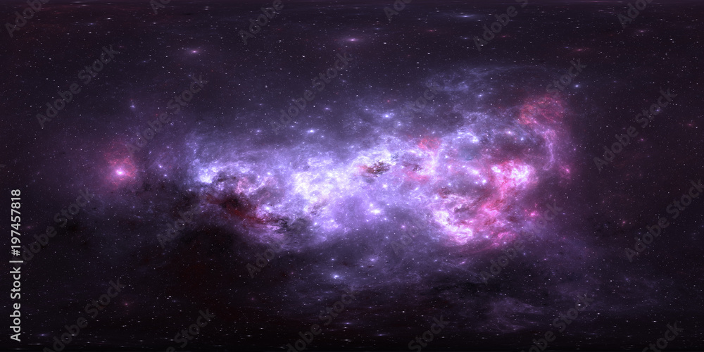 360 Equirectangular projection. Space background with nebula and stars ...