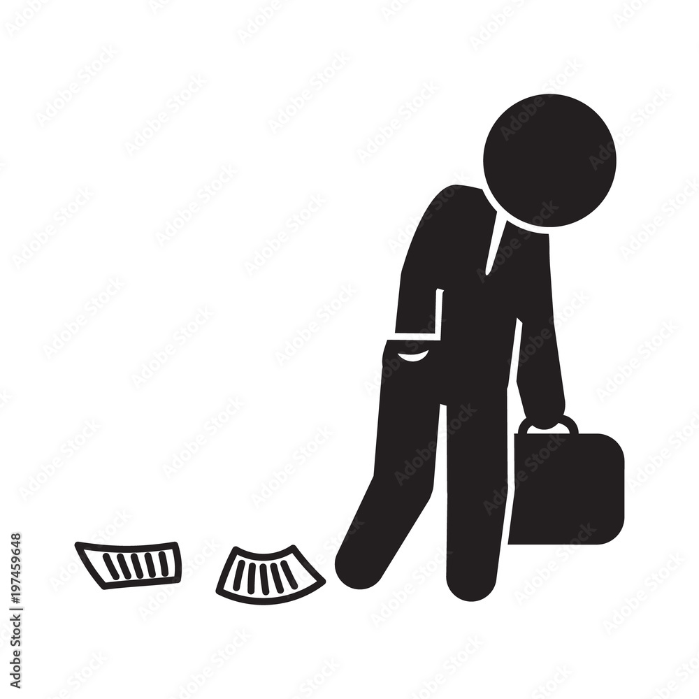 Sad businessman icon. Tired Businessman icon. Vector. Stock Vector ...