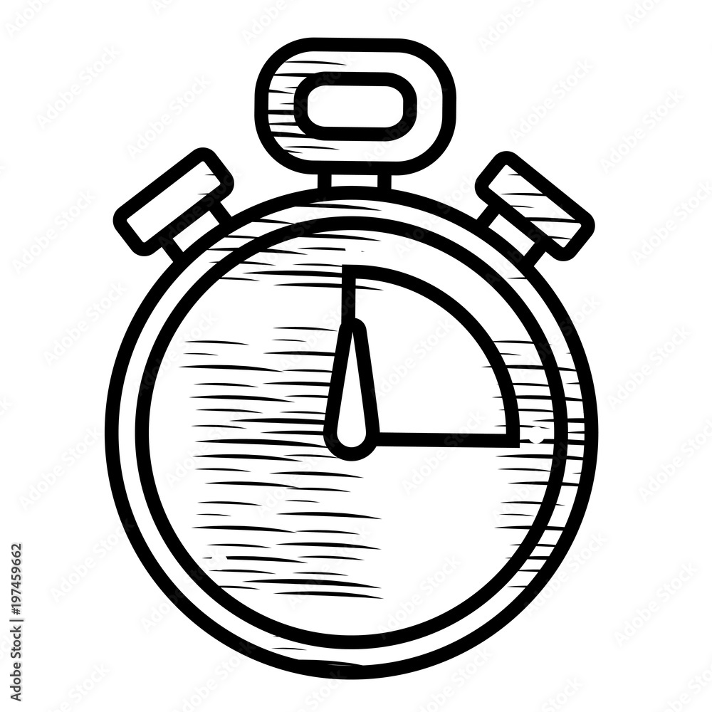sketch of sport chronometer icon over white background, vector ...