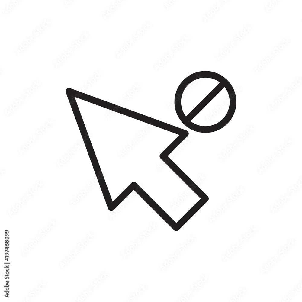 block cursor outlined vector icon. Modern simple isolated sign. Pixel ...