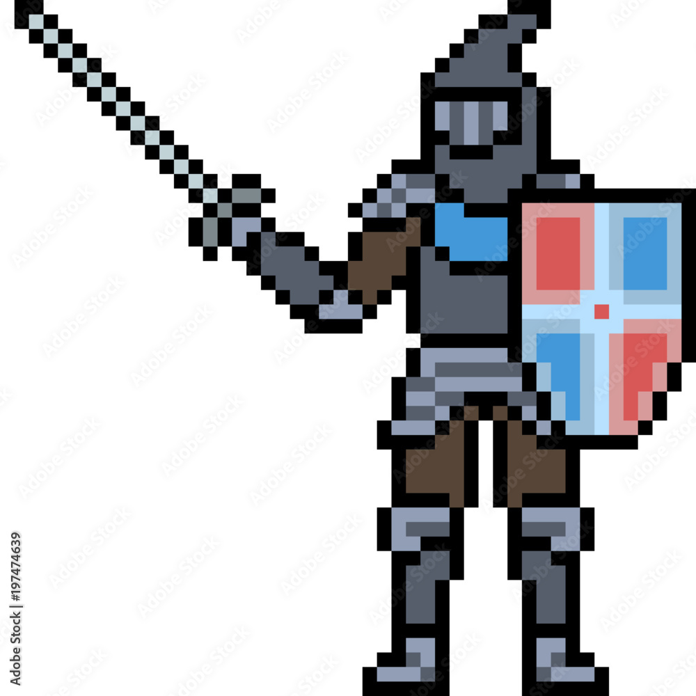 vector pixel art knight medieval Stock Vector | Adobe Stock