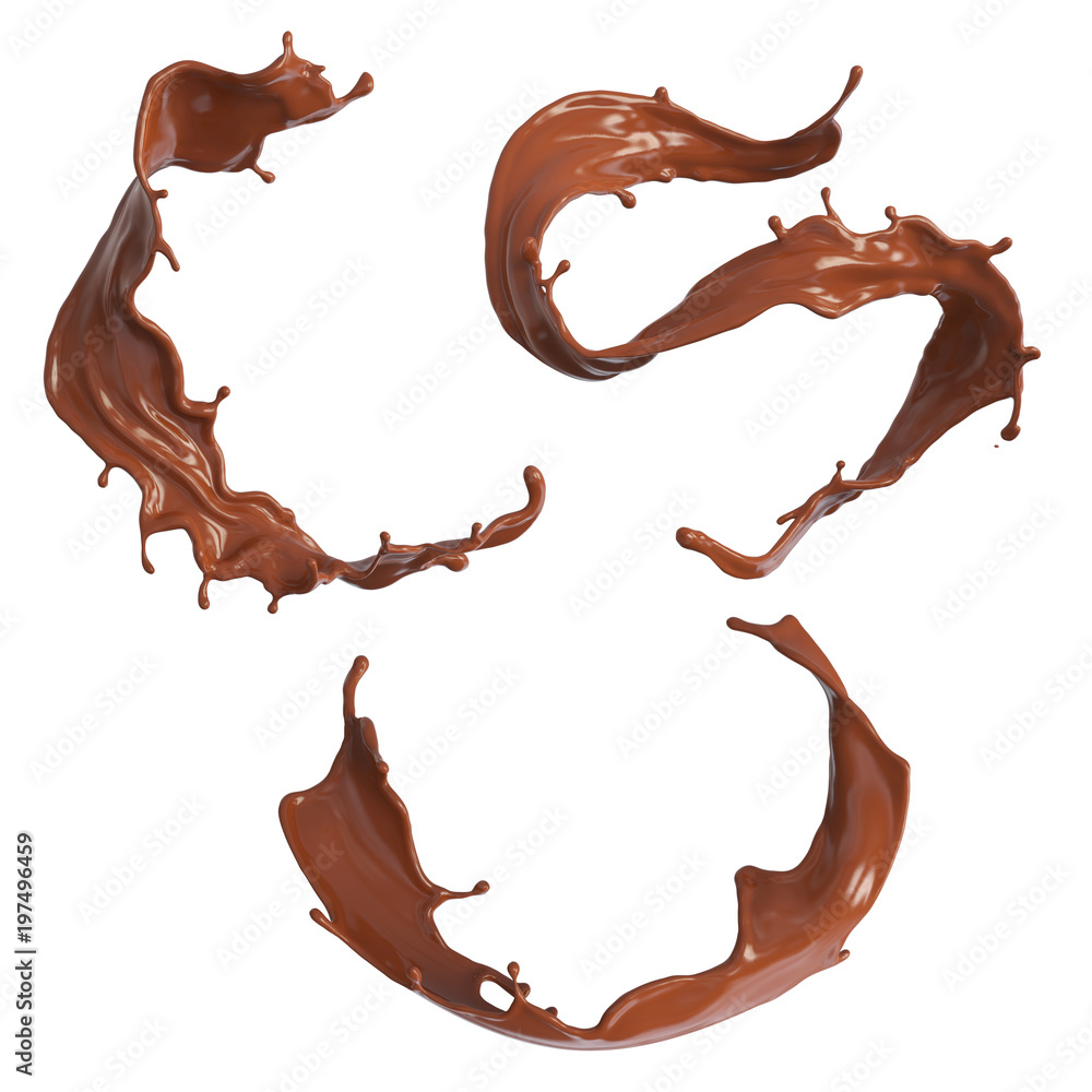 Set of Chocolate splash Stock Illustration | Adobe Stock